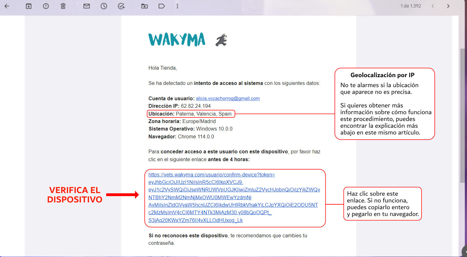 Autenticación por dispositivo – Wakyma Vets